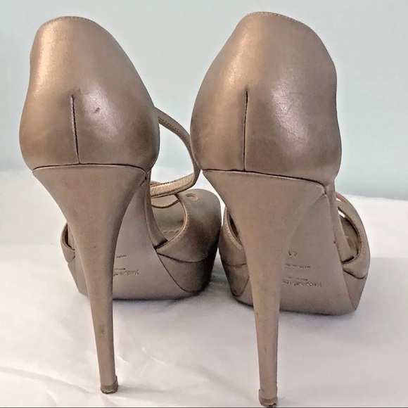 Yves Saint Laurent | Shoes | Ysl Platform Heel Soft Leather Metallic ...